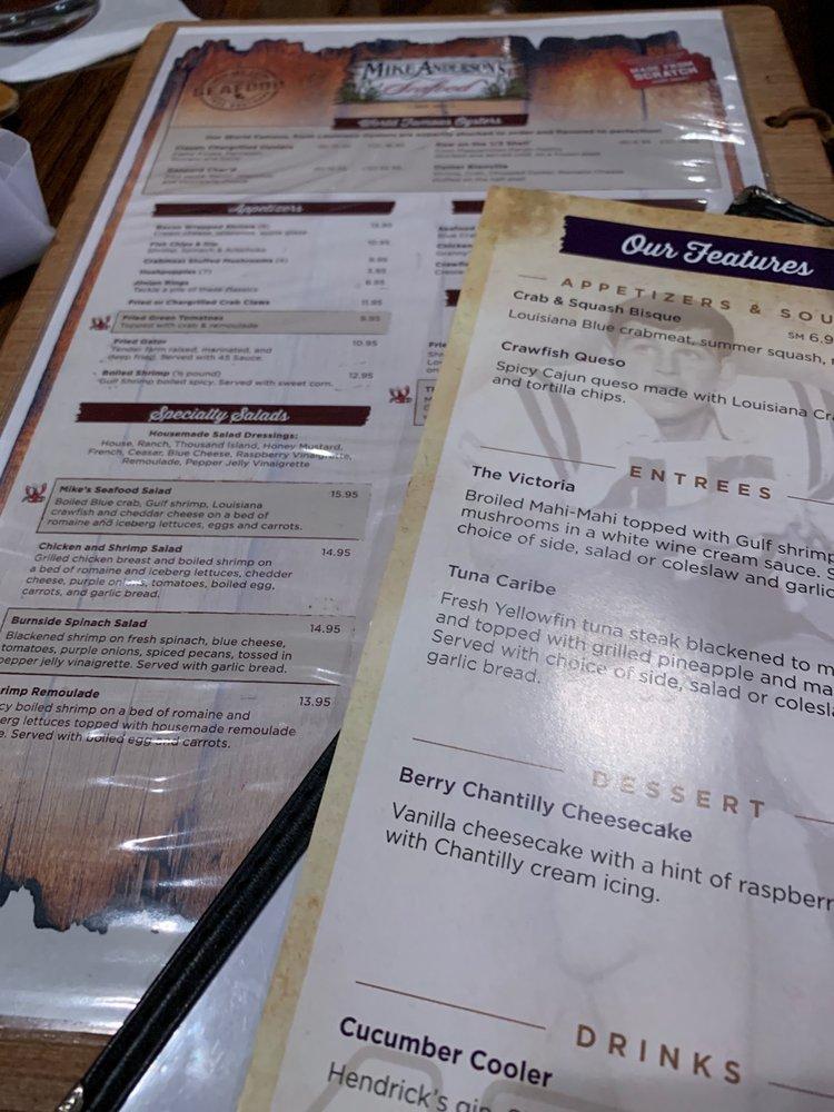 Menu at Mike Anderson's - Baton Rouge restaurant, Baton Rouge
