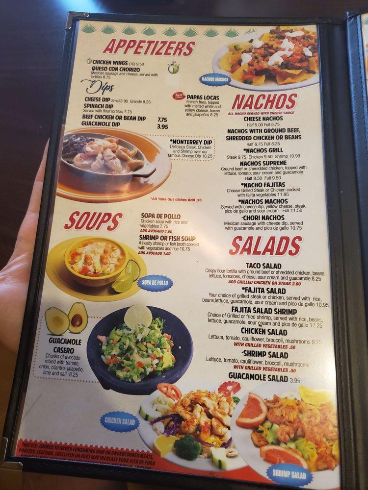 Menu at Monterrey Restaurant, Augusta, Washington Rd