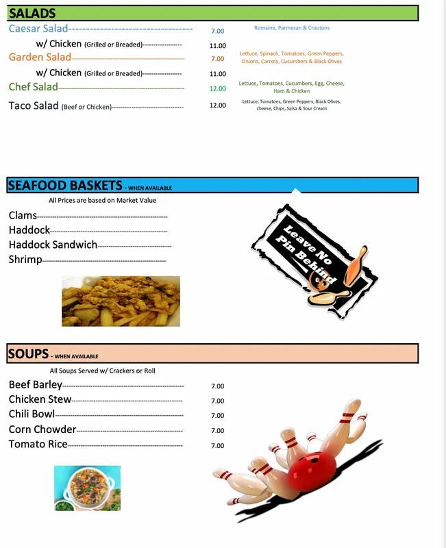 Menu at The Back Alley Bar & Restaurant, Bangor