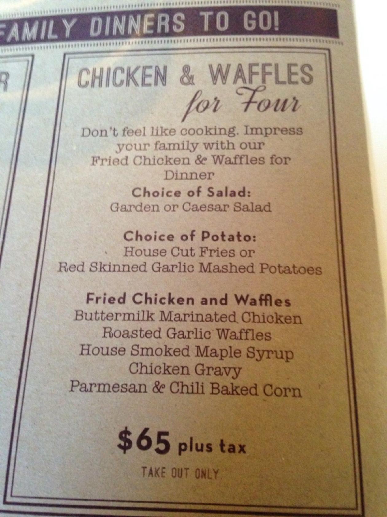 Menu at The Brock House steakhouse, Whitby