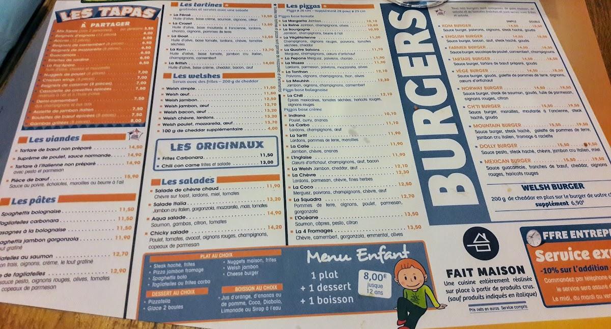 Menu au Chez Débo restaurant, Boulogne-sur-Mer