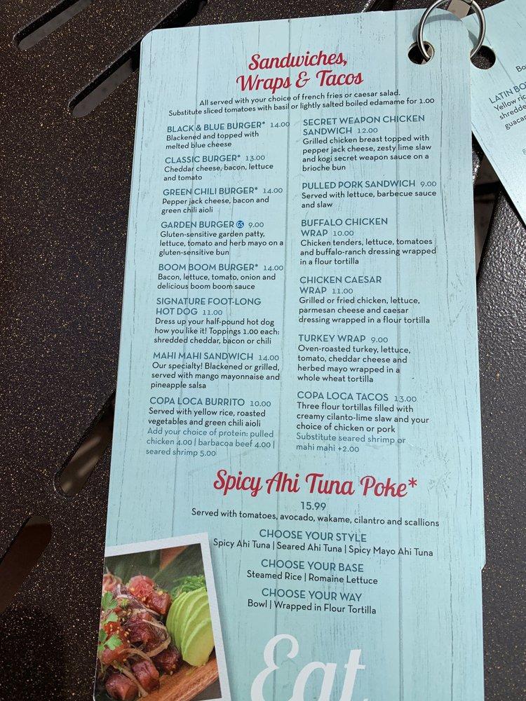 Menu at Copa Loca Bar & Grill, Orlando