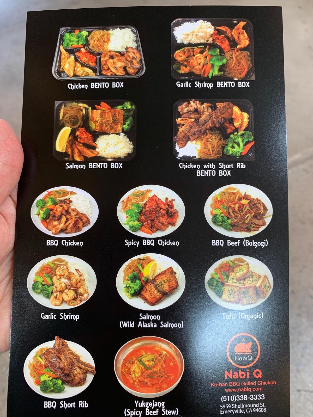 Menu at Nabi Q Korean BBQ, Emeryville