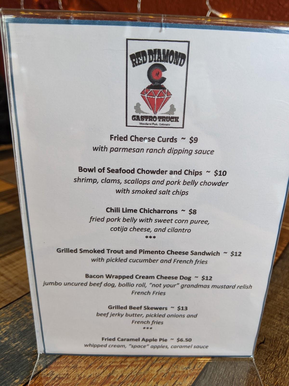 Menu at Rhapsody pub & bar, Woodland Park