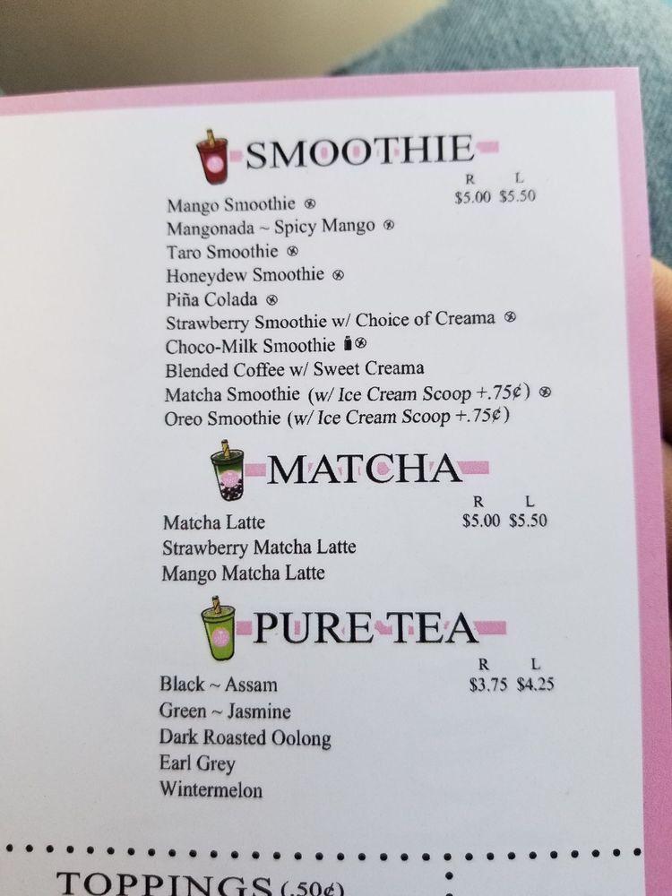 Menu at Sweet Straw, Napa