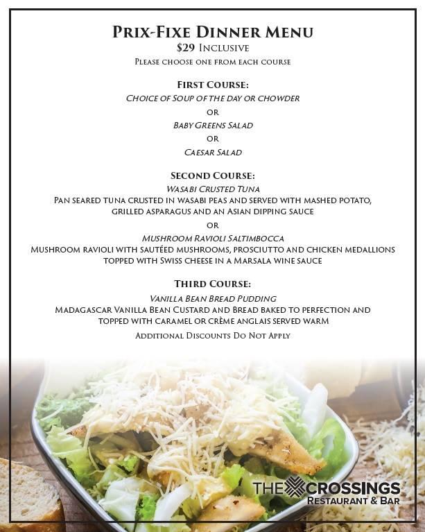 Menu at The Crossings pub & bar, Warwick