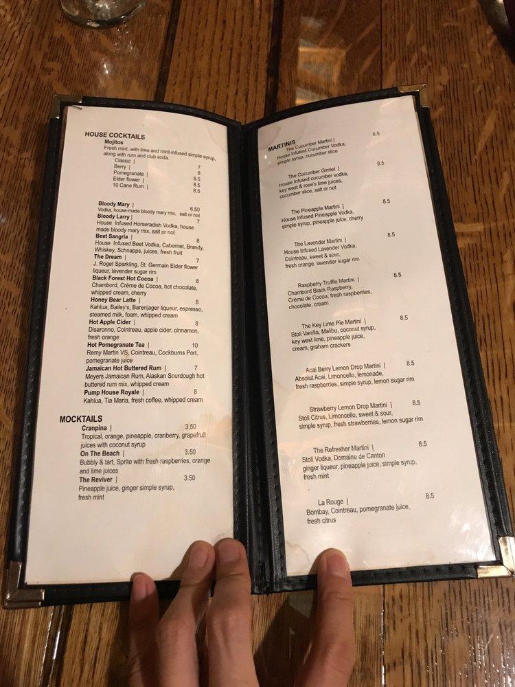 Menu at The Pump House Restaurant Fairbanks, Fairbanks