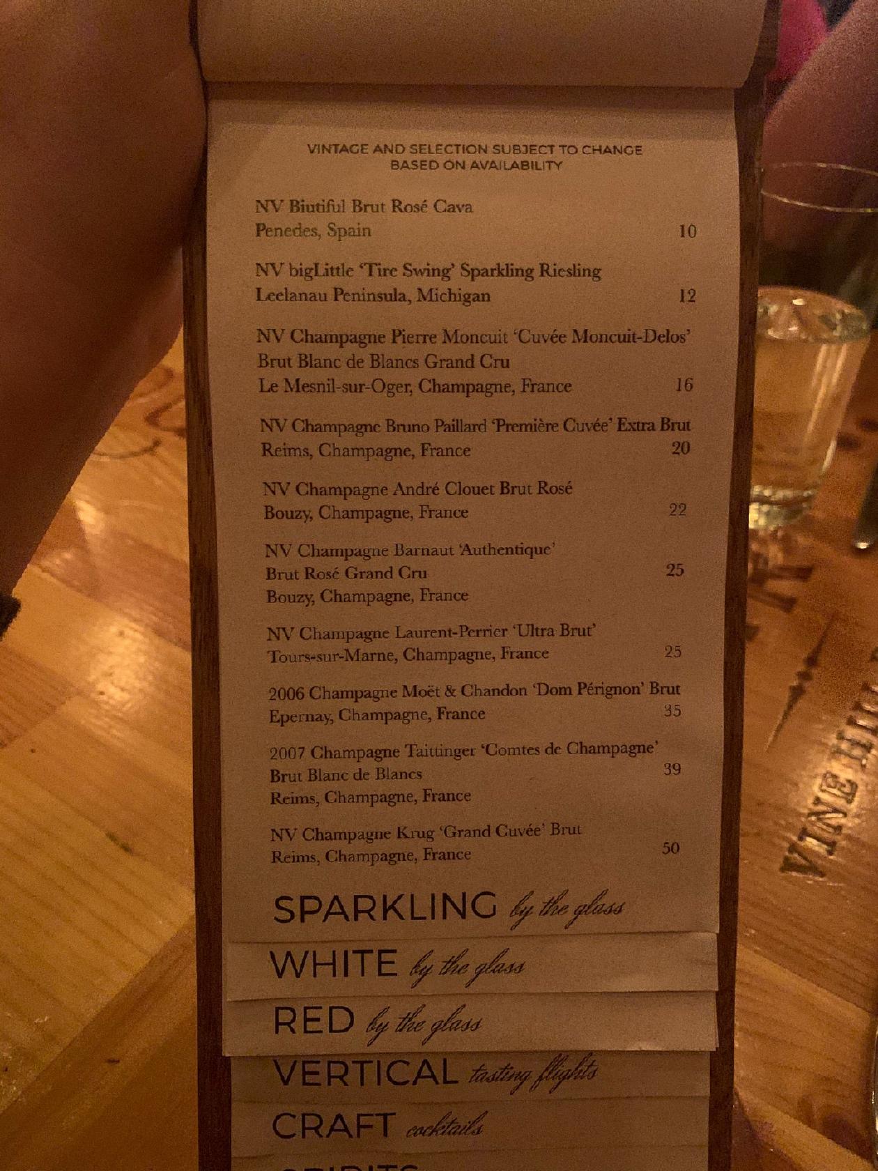 Menu at Vertical Detroit pub & bar, Detroit