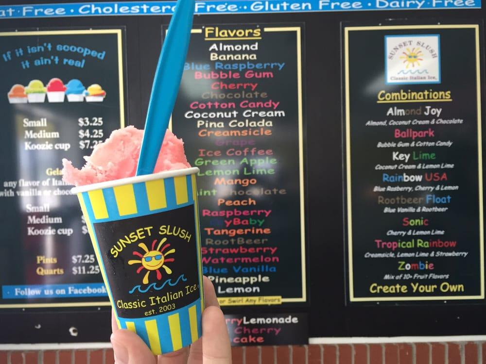 Menu at Sunset Slush of Holden Beach desserts, Holden Beach