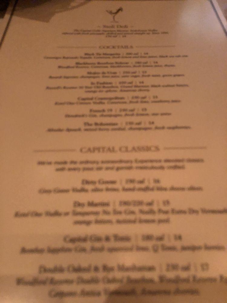 Menu at The Capital Grille pub & bar, Baltimore