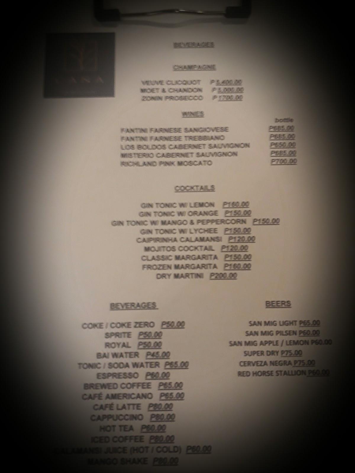 Menu at CAÑA Bar & Resto @The Bricks, Dumaguete