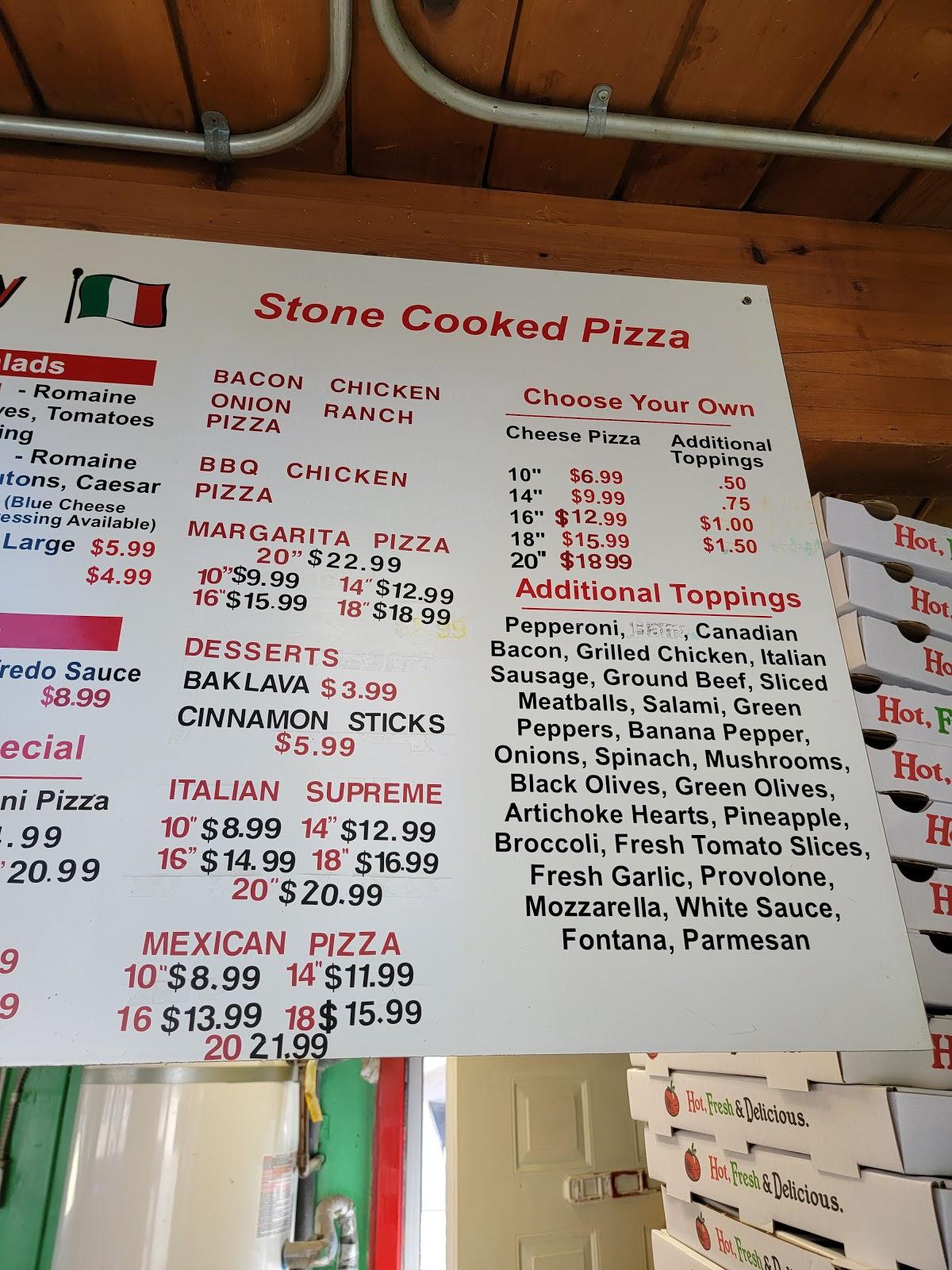 Menu at Italian Fresh Pizza pizzeria, Black Diamond