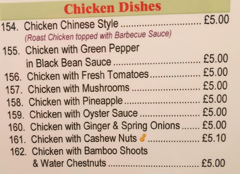 Menu at Spring Garden bloxwich fast food, Walsall, 74 Park Rd