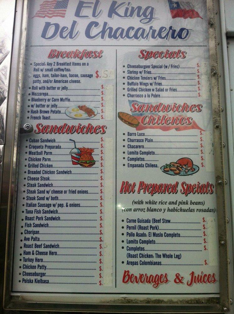 Menu at Adams Lunch Truck restaurant, Newark