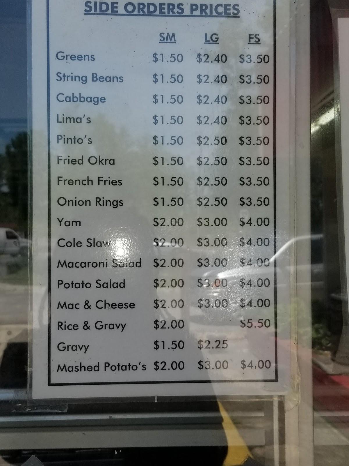 Menu at Virgil's Drive-In Restaurant, Raeford