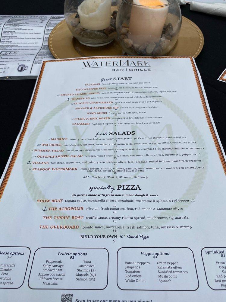 Menu at WaterMark Bar and Grille, Saint Clair Shores