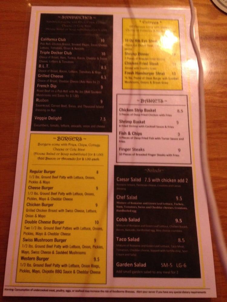 Menu at Bugsy's pub & bar, Junction City
