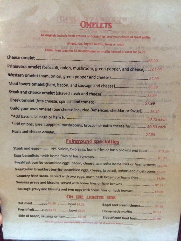 Menu at Fairground Cafe, Topsham