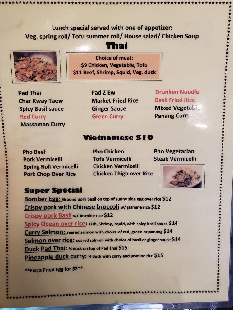 Menu at Le Viêt Thai restaurant, New York City