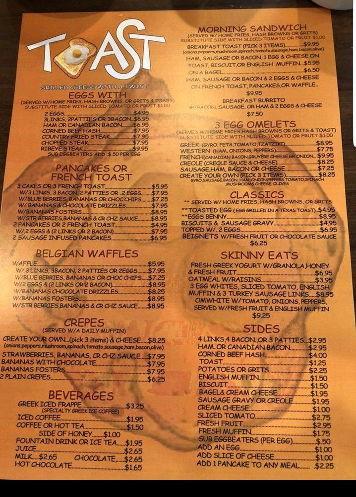 Menu at Toast restaurant, New Port Richey, FL-54
