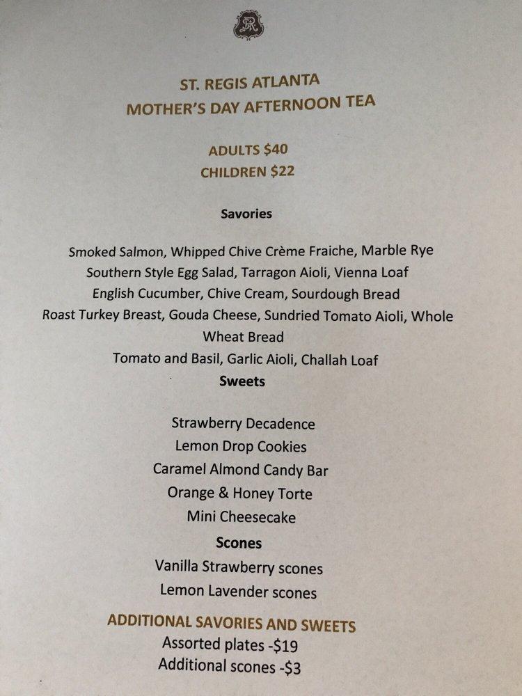 Menu at Astor Court restaurant, Atlanta