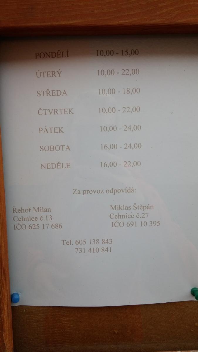 Menu at Jakub Domorázek restaurant, Drahonice