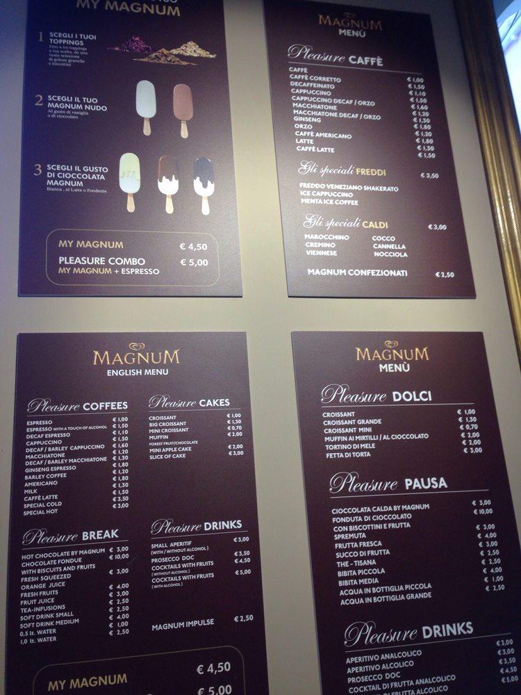 Speisekarte von Magnum cafe, Venedig