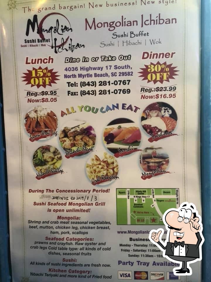 Mongolian Ichiban Sushi Buffet establishment, North Myrtle Beach – menu ...