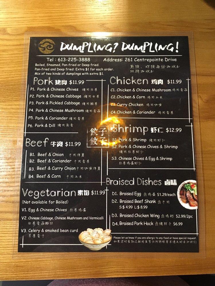 Menu at Dumpling? Dumpling! - Centrepointe Dr. restaurant, Ottawa, 261 ...