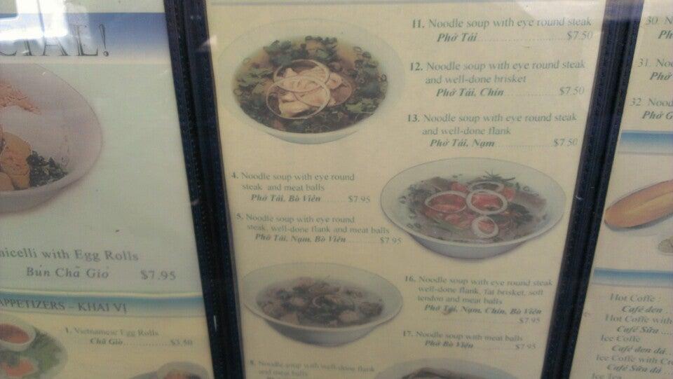 Menu at Phở Việt Restaurant, Hilo
