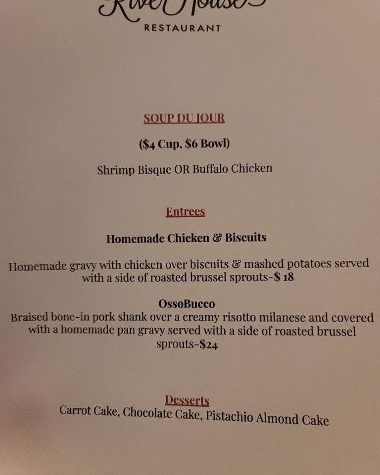 Menu at RiverHouse Restaurant, Pulaski
