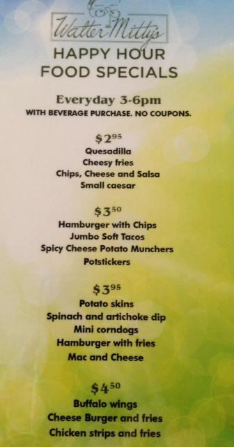 Menu at Walter Mitty's Restaurant & Bar, Lake Oswego