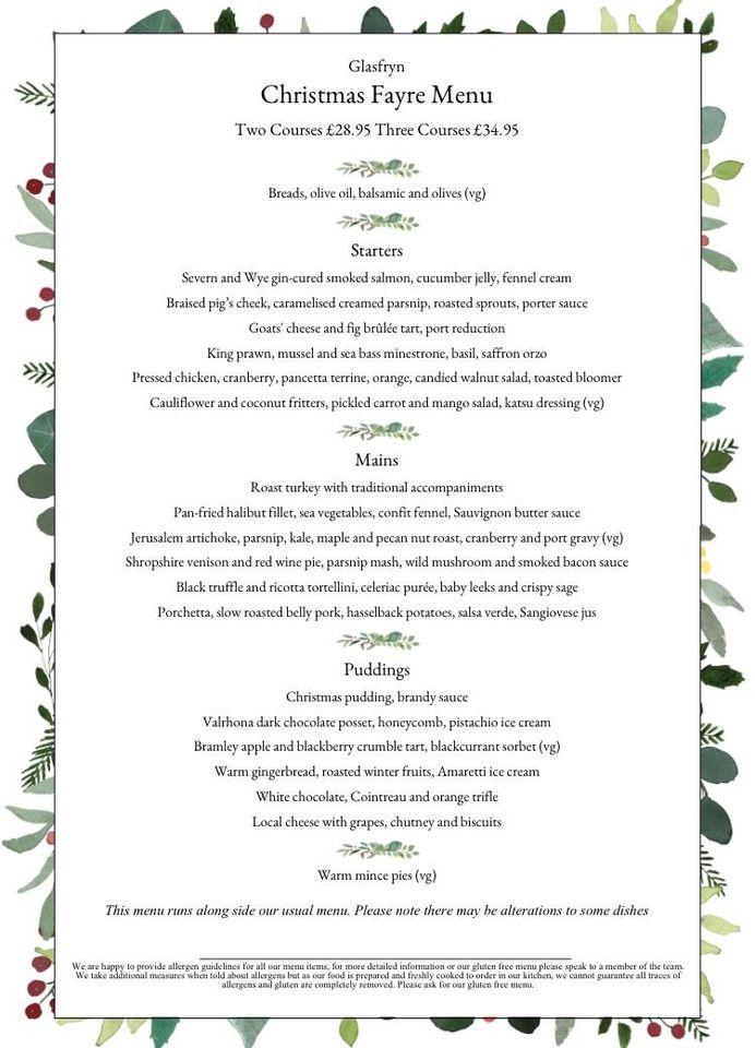 Menu at Glasfryn pub & bar, Mold
