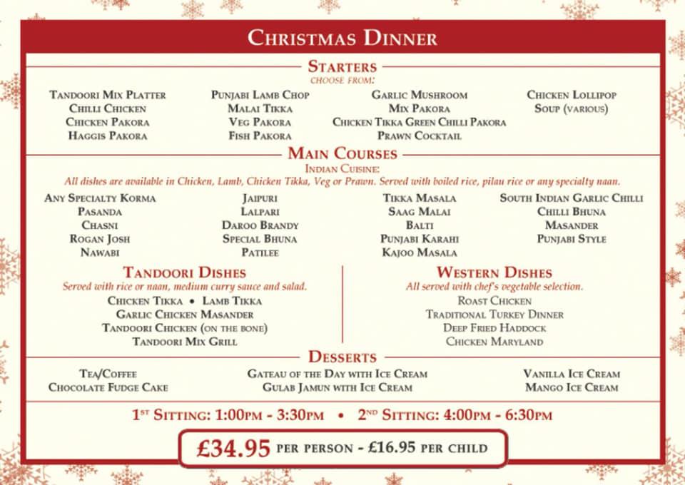 Menu at Indian Cottage restaurant, Stirling, 11 Dumbarton Rd