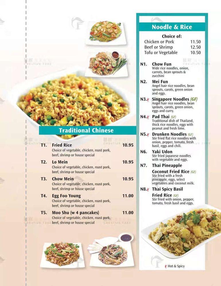 Menu at Jimmy Chen's Asian Cuisine & Cocktail Bar, East Windsor