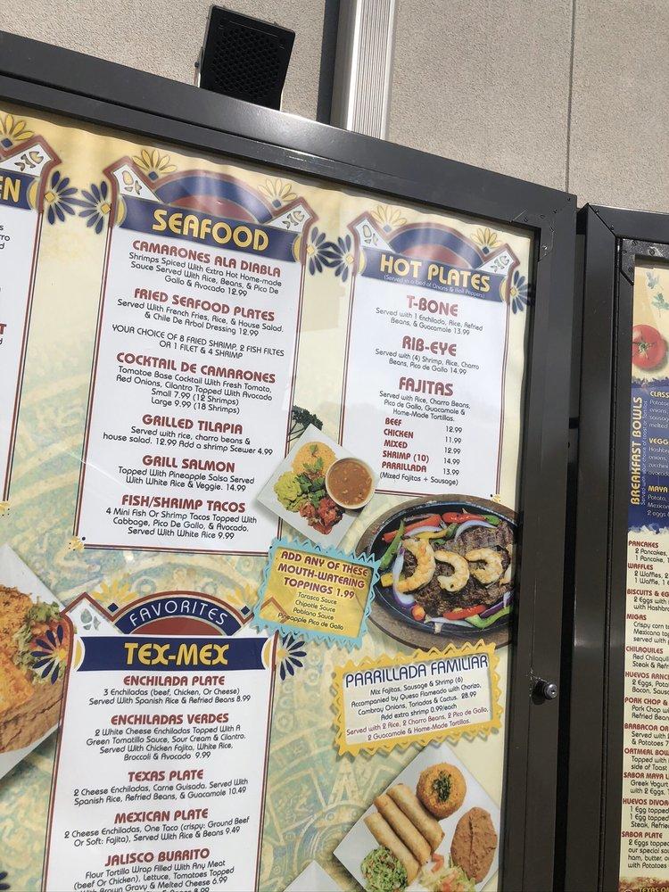 Menu at Sabor Maya Mexican Cuisine restaurant, Portland, 202 Lang Rd
