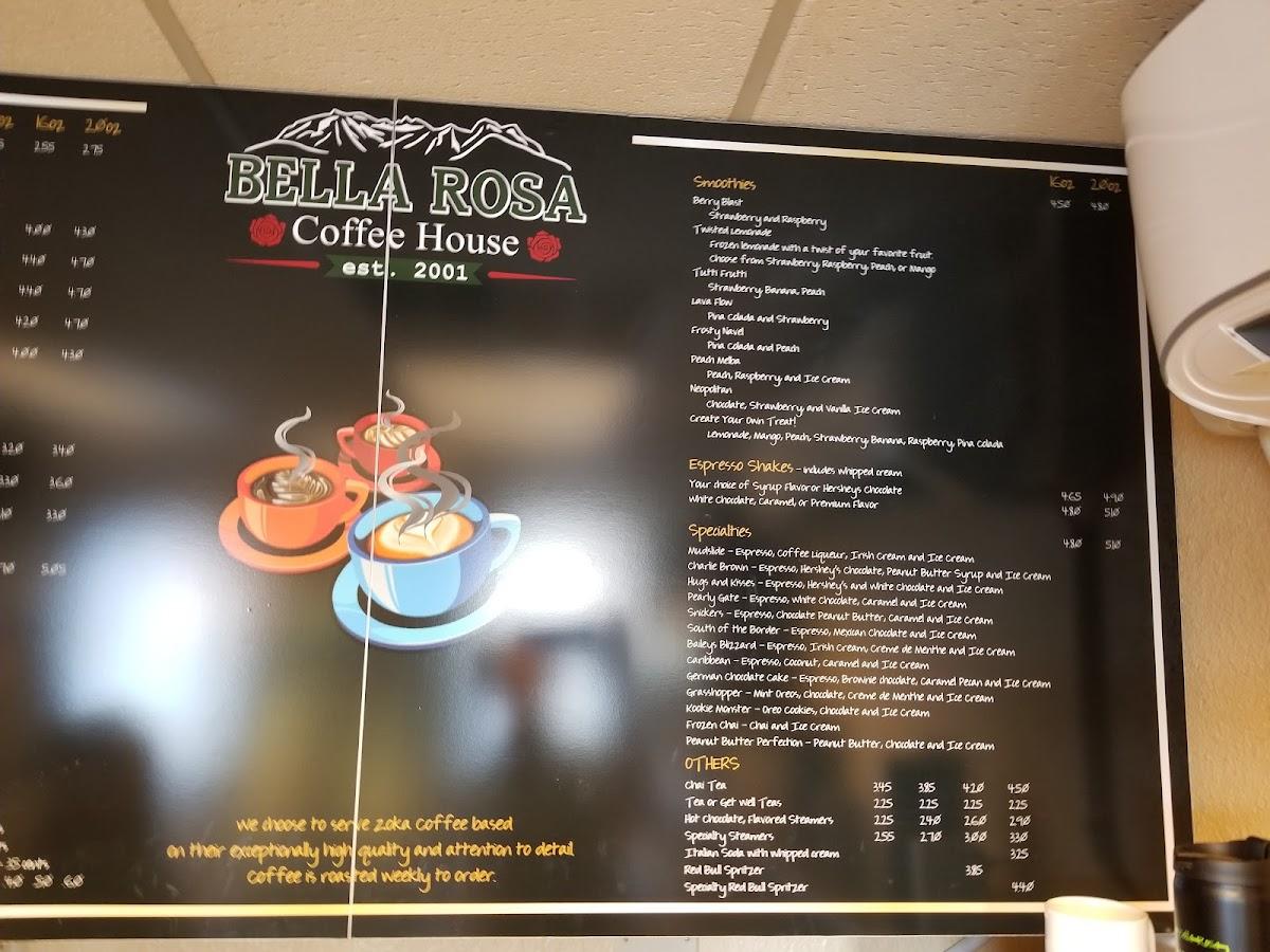 Menu at Bella Rosa Coffee House, Port Angeles