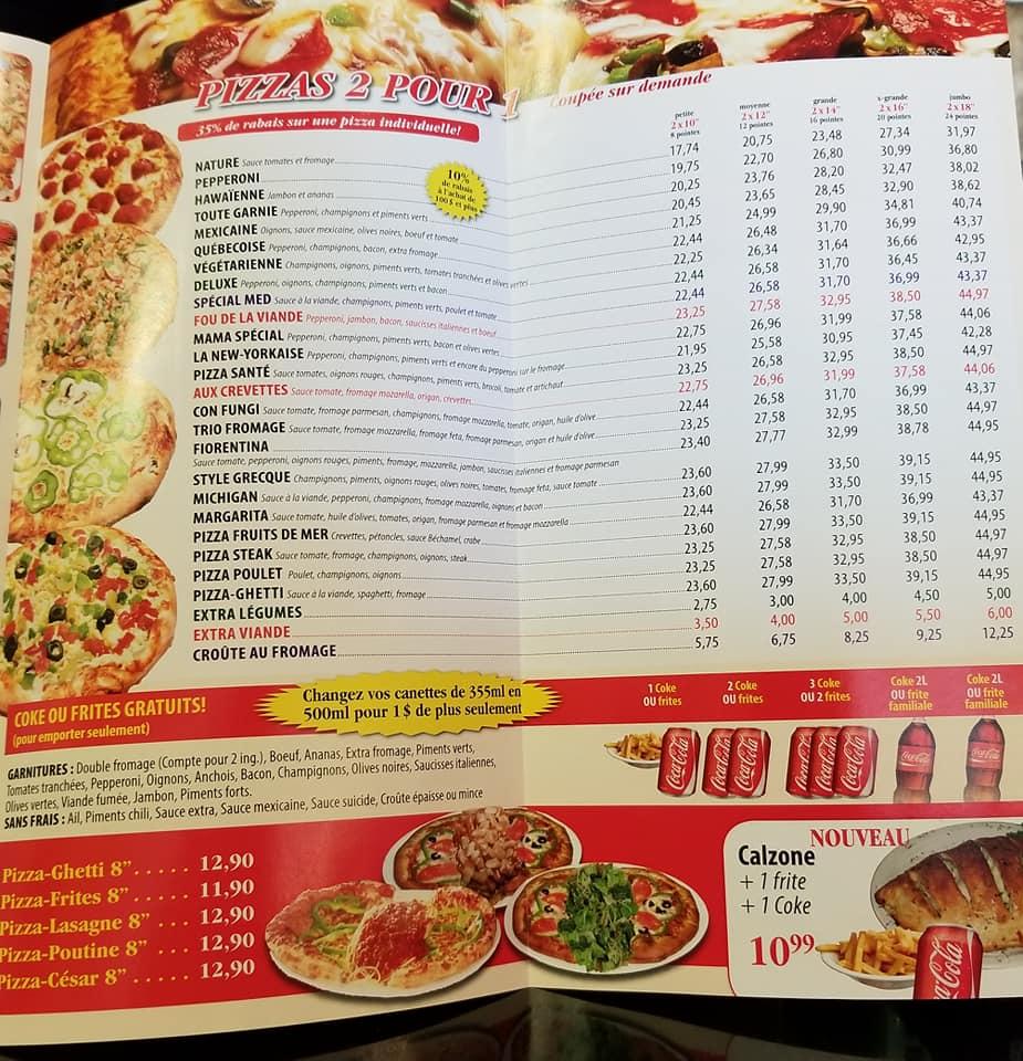 Menu at MED Pizza - Drummondville restaurant, Drummondville