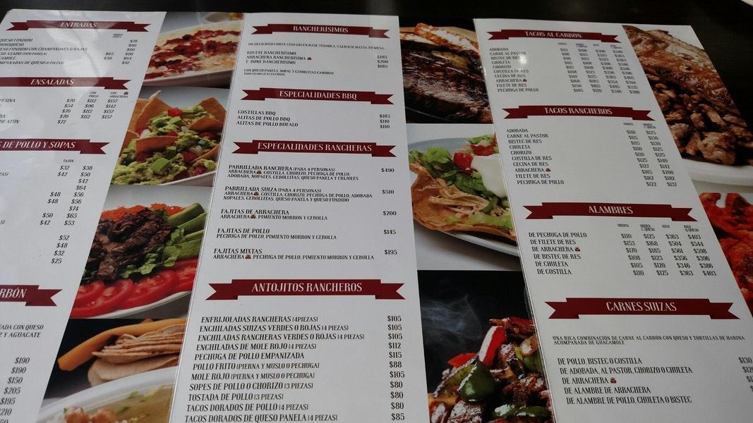 Carta del restaurante Los Rancheros Del Sur, Toluca del Lerdo ...