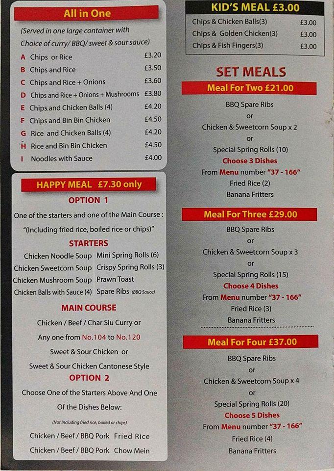 Menu at Sunny's Kitchen fast food, Glenrothes