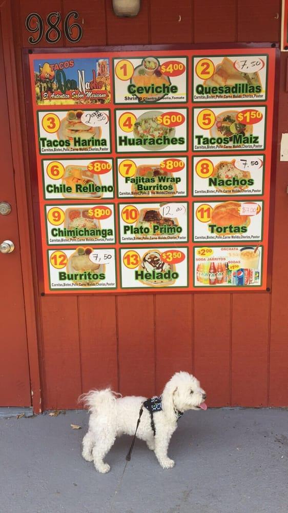 Menu at Tacos Don Nacho restaurant, Woonsocket