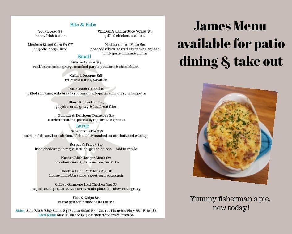 Menu at The James pub & bar, Needham