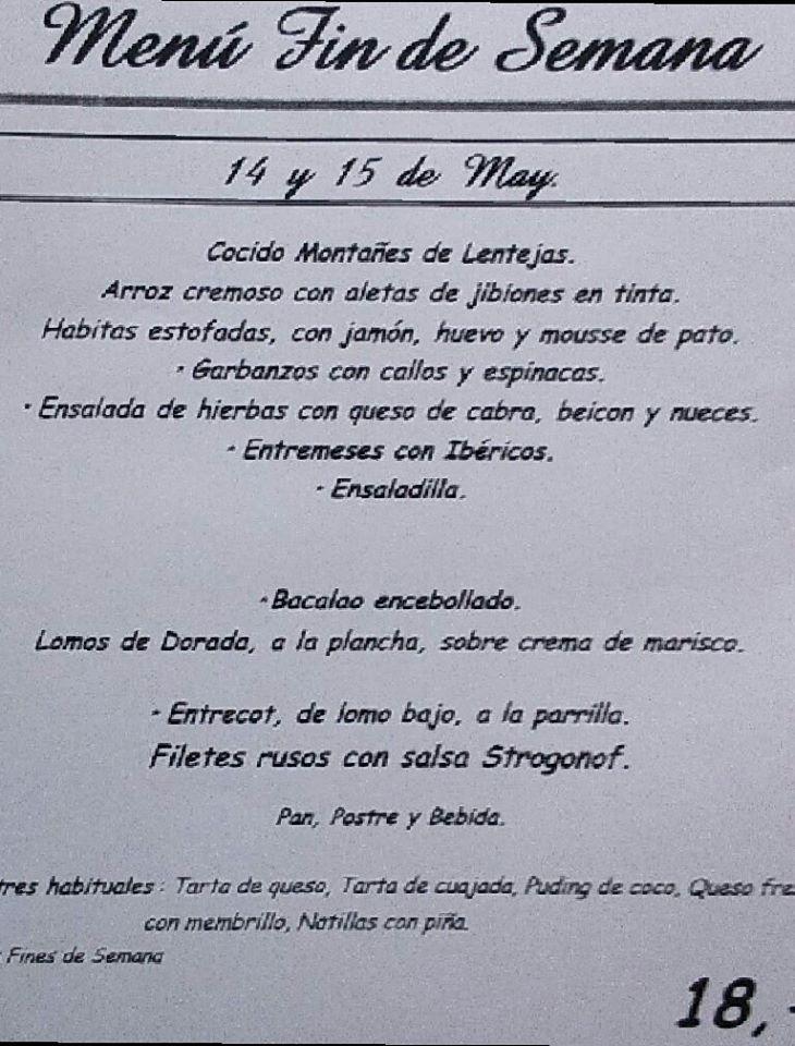 Menu at La Tasca pub & bar, Santoña