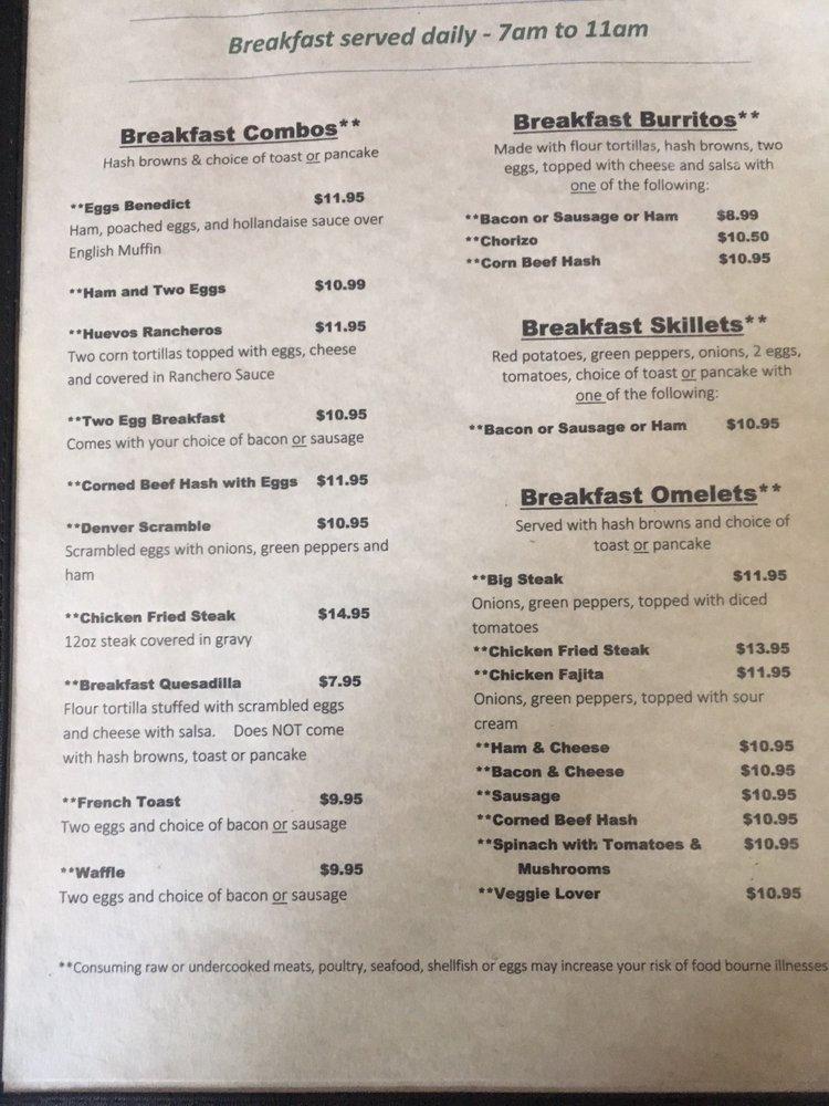 Menu at Maria's Place restaurant, Cathlamet