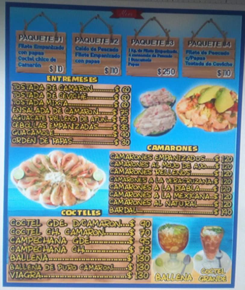 Carta del restaurante Mariscos "EL ANCLA", Colinas del Aeropuerto