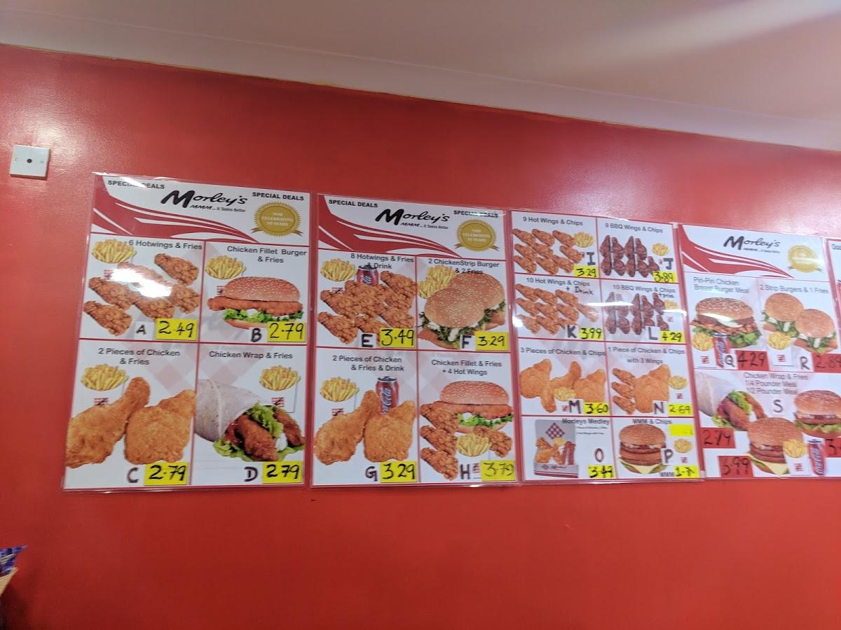 Carta del restaurante Morley's Fried Chicken, Ilford