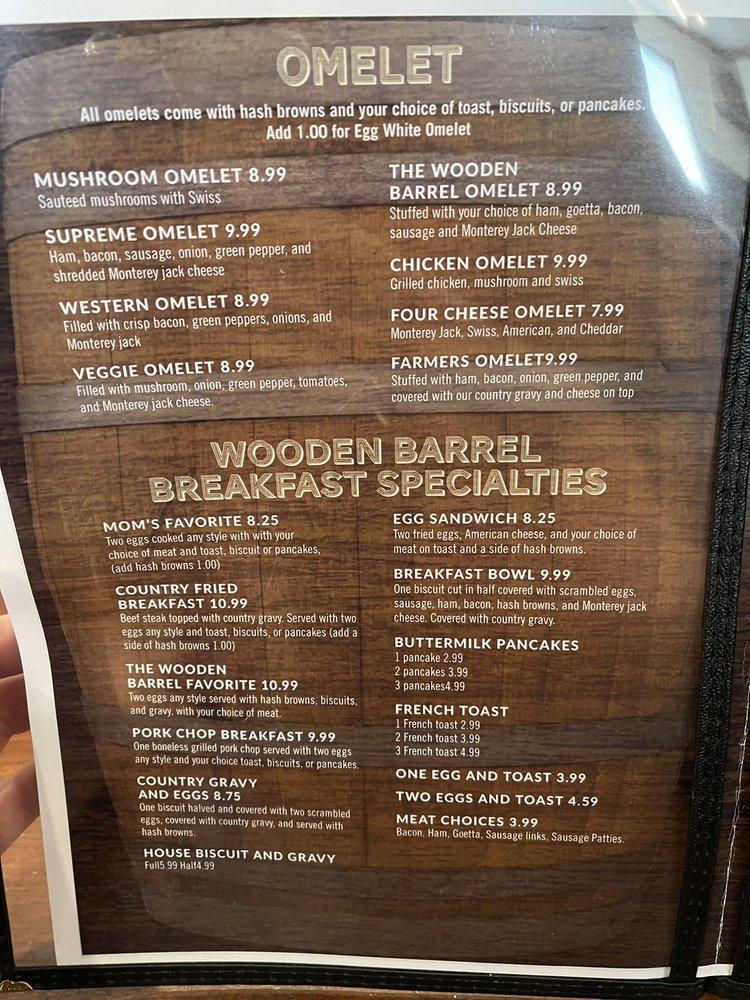 Menu at THE WOODEN BARREL, Olde West Chester