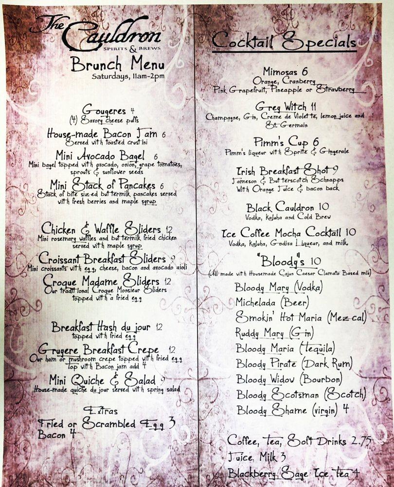 Carta del pub y bar The Cauldron Spirits and Brews, Buena Park