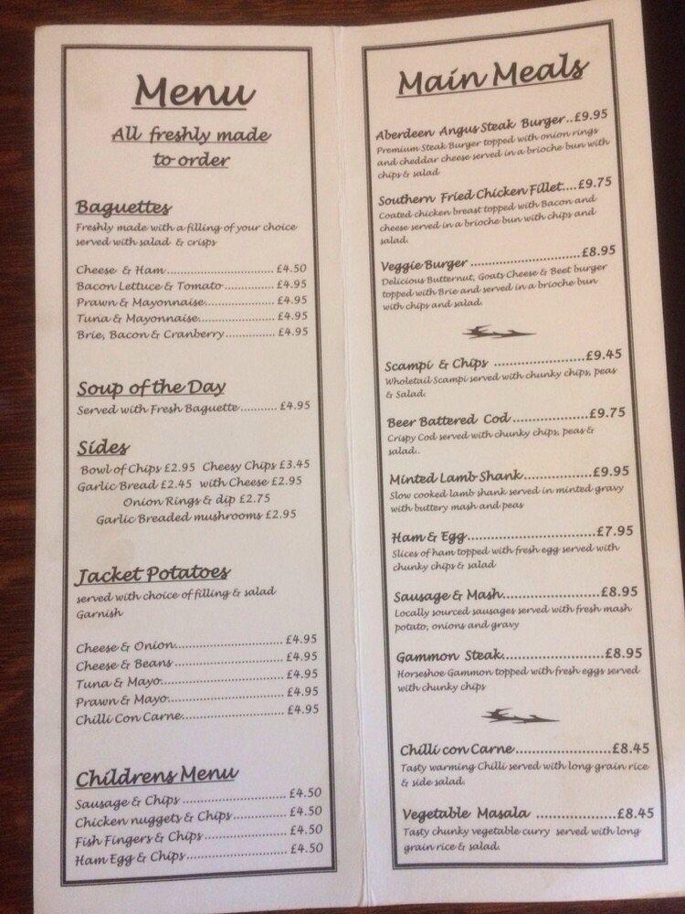 Menu at The Chance Inn pub & bar, Dover