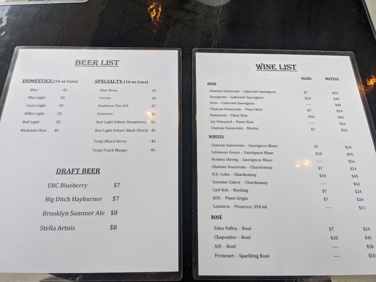 Menu at The V'Randa restaurant, Grand Island